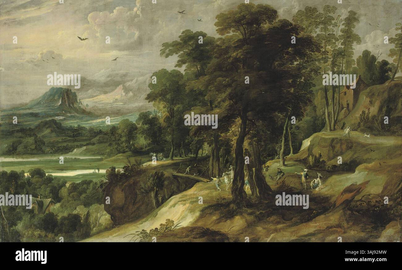 A river landscape attributed to Jacques Fouquier, showing the biblical ...