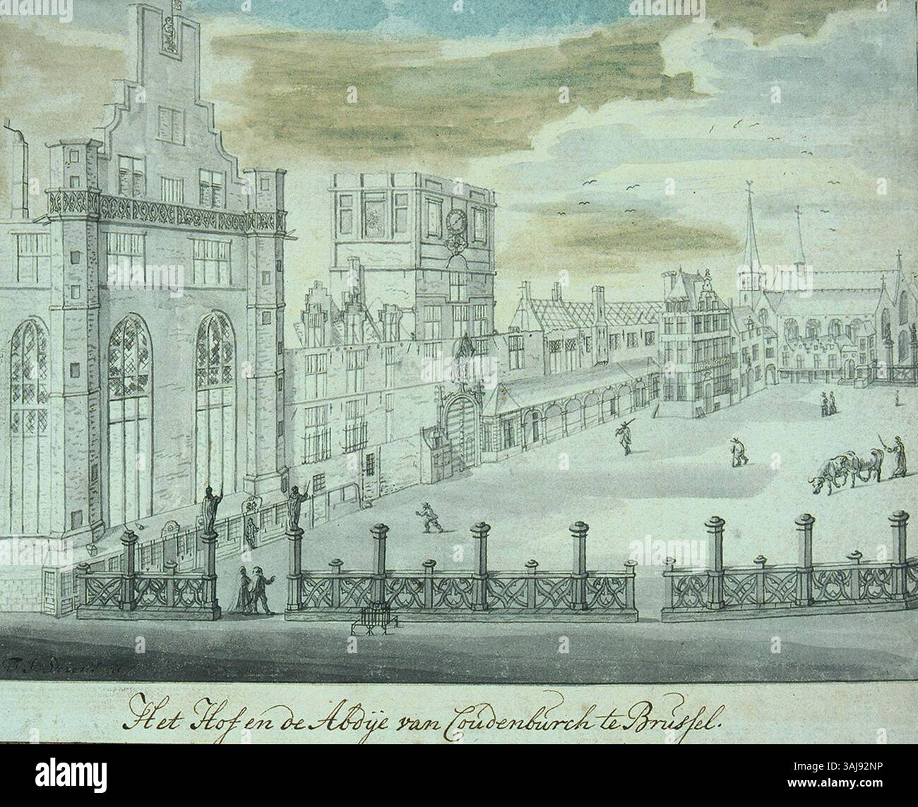 This 1734 painting by Ferdinand Joseph Derons depicts the Palace and ...