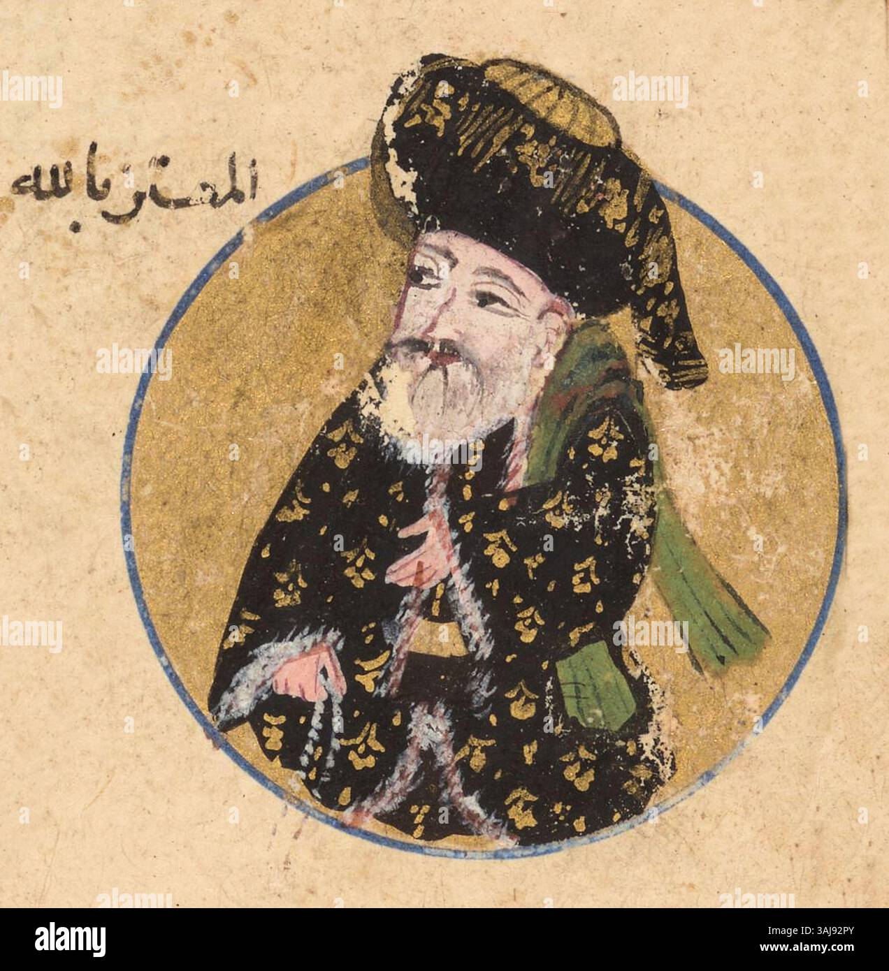 This 1598 portrait from the Zübdet-üt Tevarih genealogy depicts `Abbsid ...