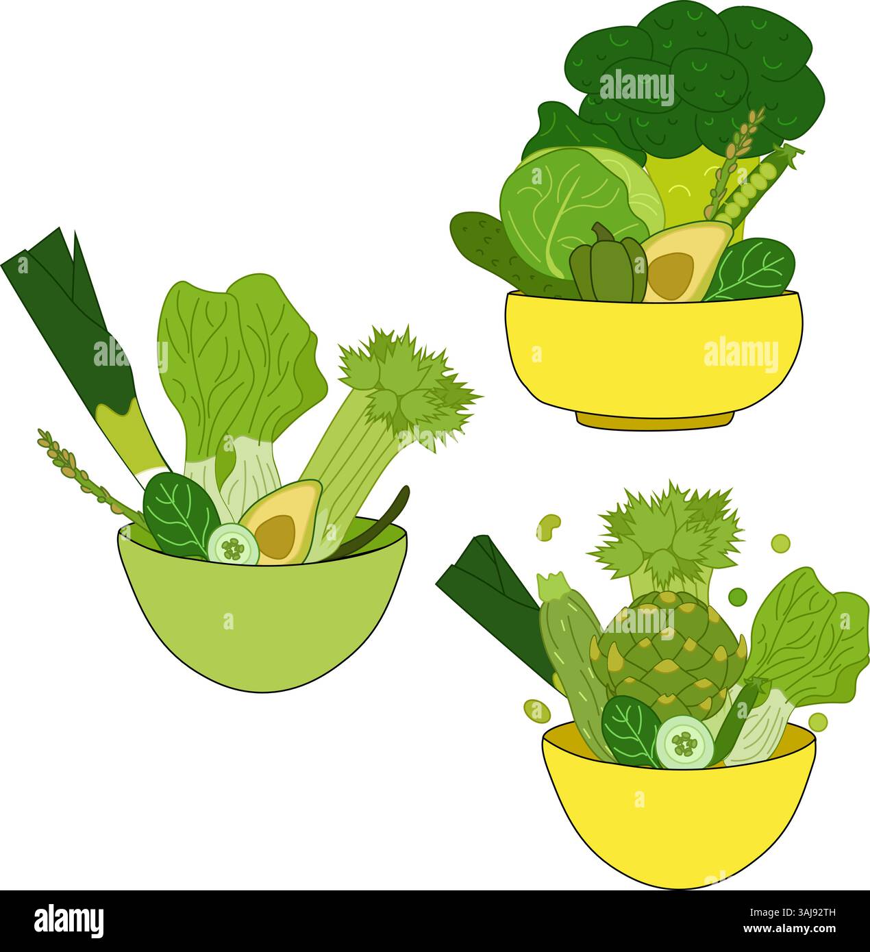 Background colored set ceramic Stock Vector Images - Alamy