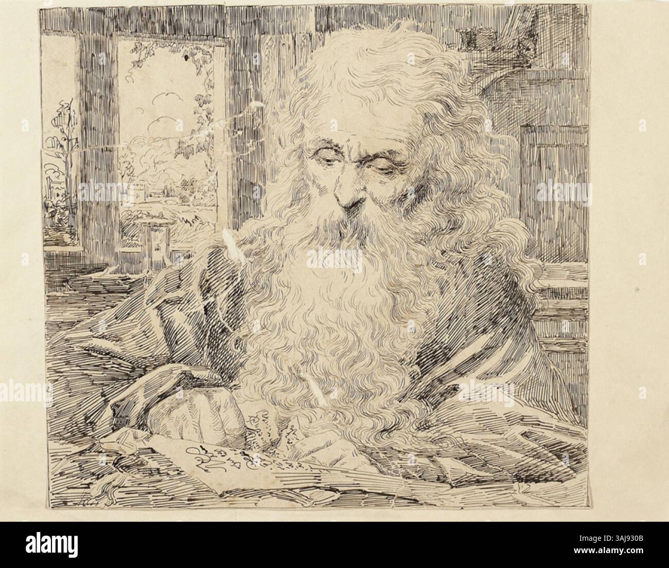 Edmond Van Hove’s 1897 drawing, 'Tempus,' displayed at the Juan B ...