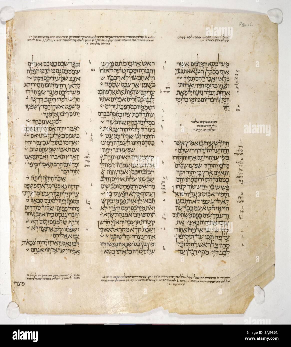 Folio 220b of the Leningrad Codex, dating from 1008 to 1011, contains ...