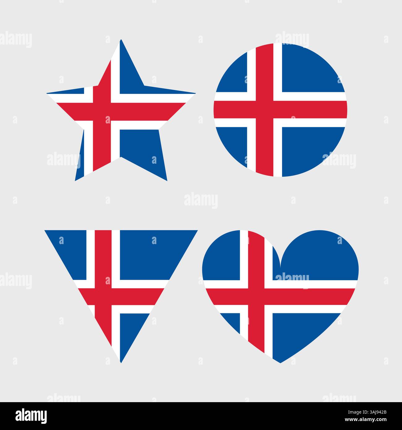 Iceland Flag icon. Official vector Icelandic flag icons set in the ...