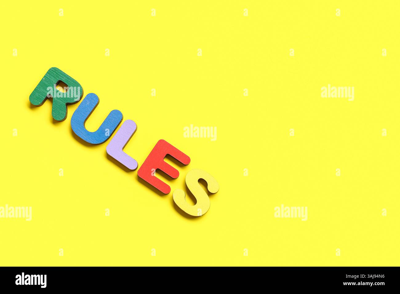 Top view rules word hi-res stock photography and images - Alamy