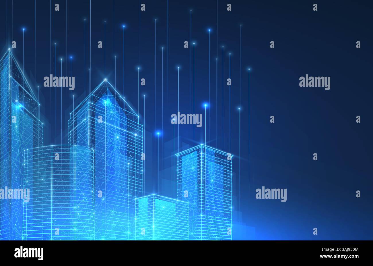 Smart city digital background. Building Technology, Futuristic ...