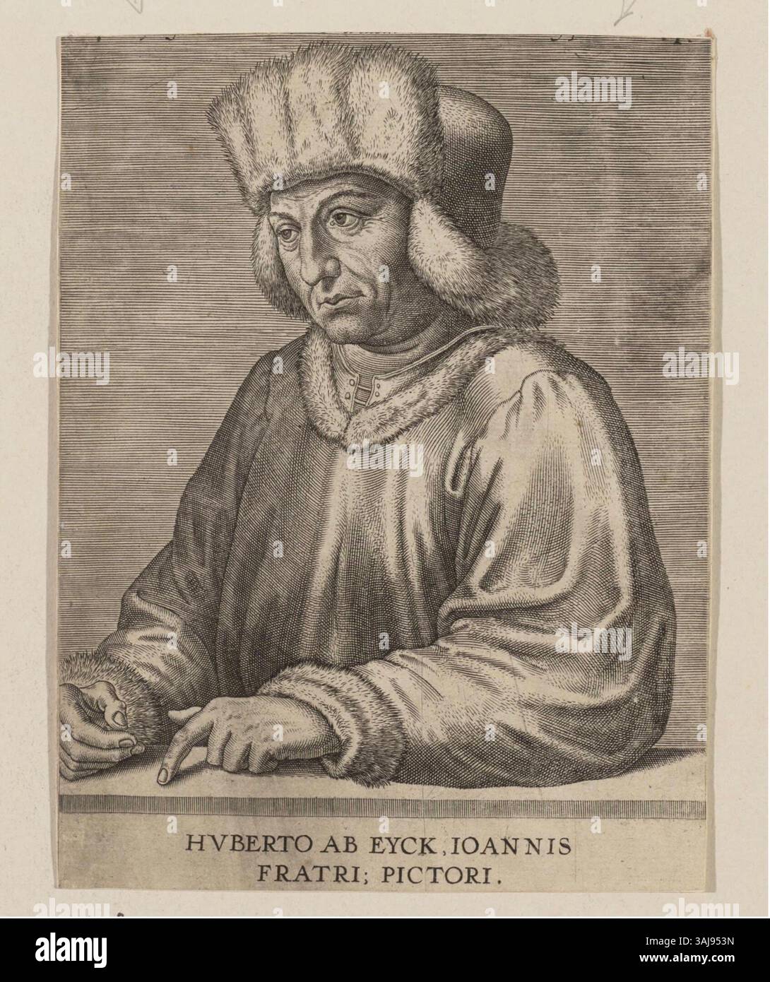 Portrait of Hubert van Eyck, attributed to Johannes Wierix (circa 1549 ...