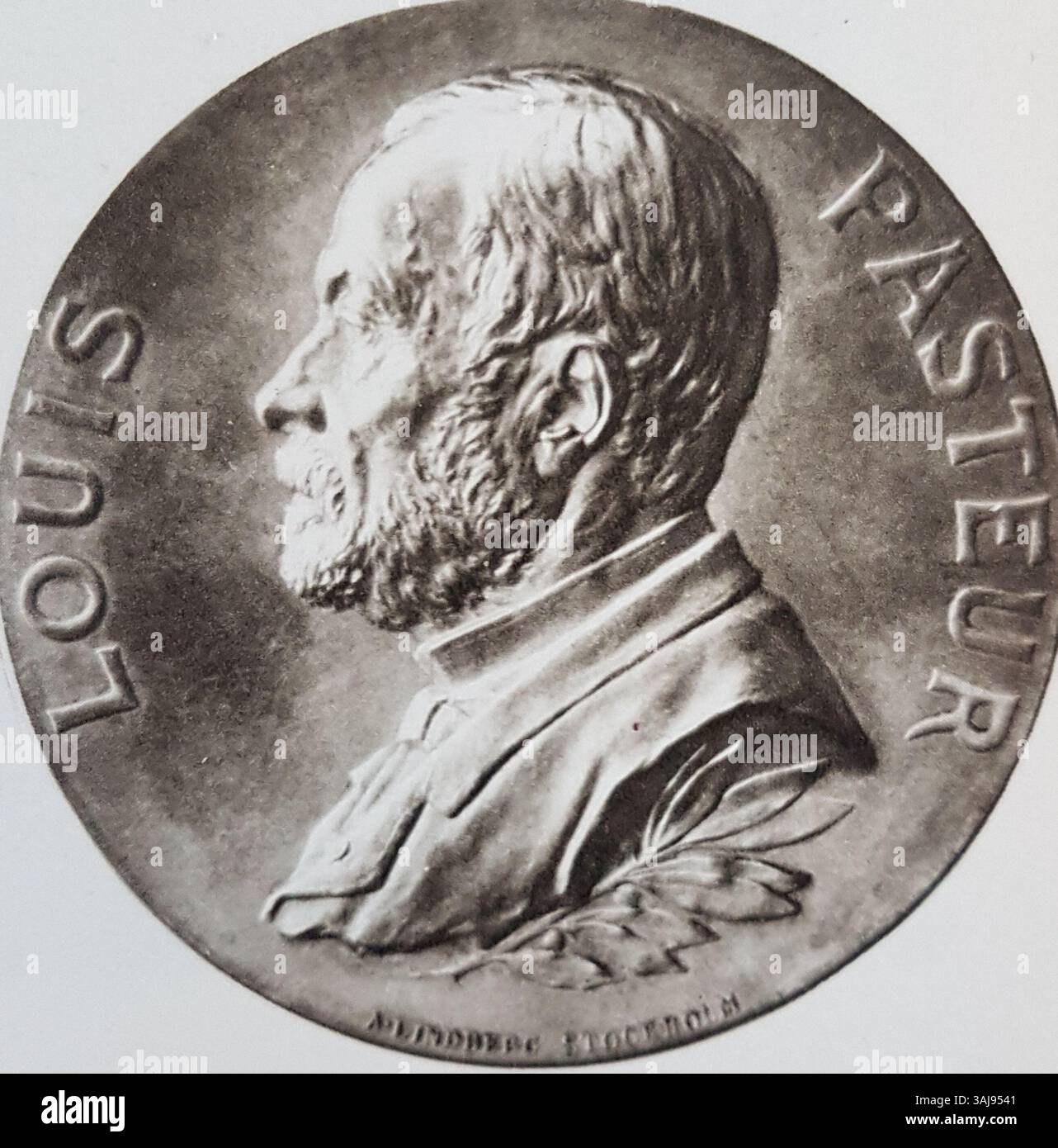 A medal created by Adolf Lindberg to honor Louis Pasteur (1822-1895 ...