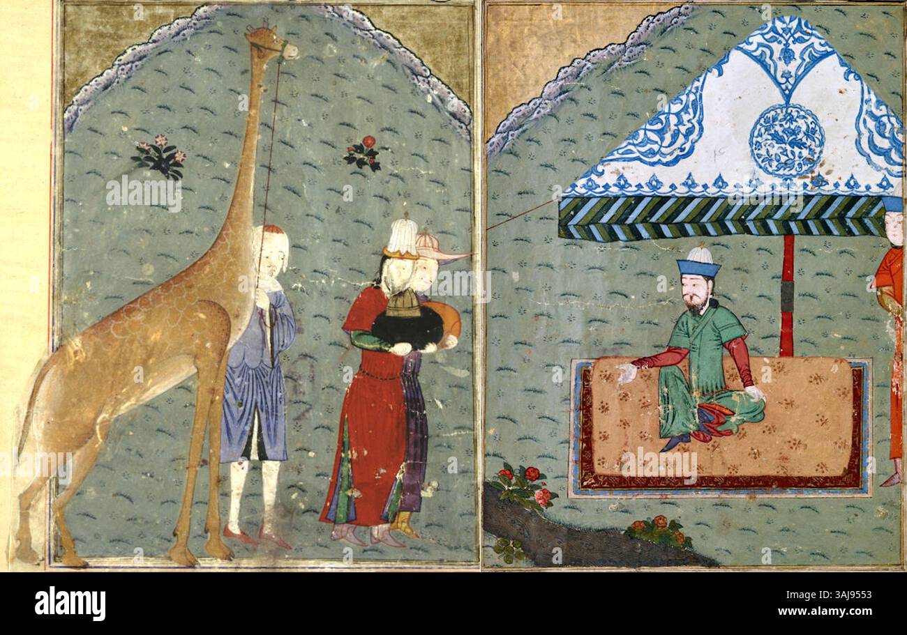 This depiction from the 'Zafarnama of Ibrahim Sultan' shows Egyptian ...
