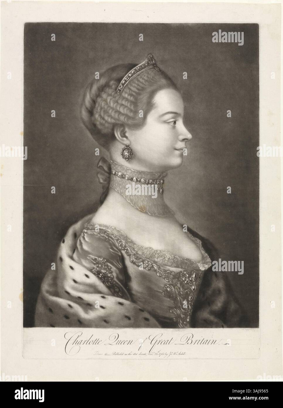 James MacArdell’s 1761 mezzotint portrait of Queen Charlotte, wife of ...
