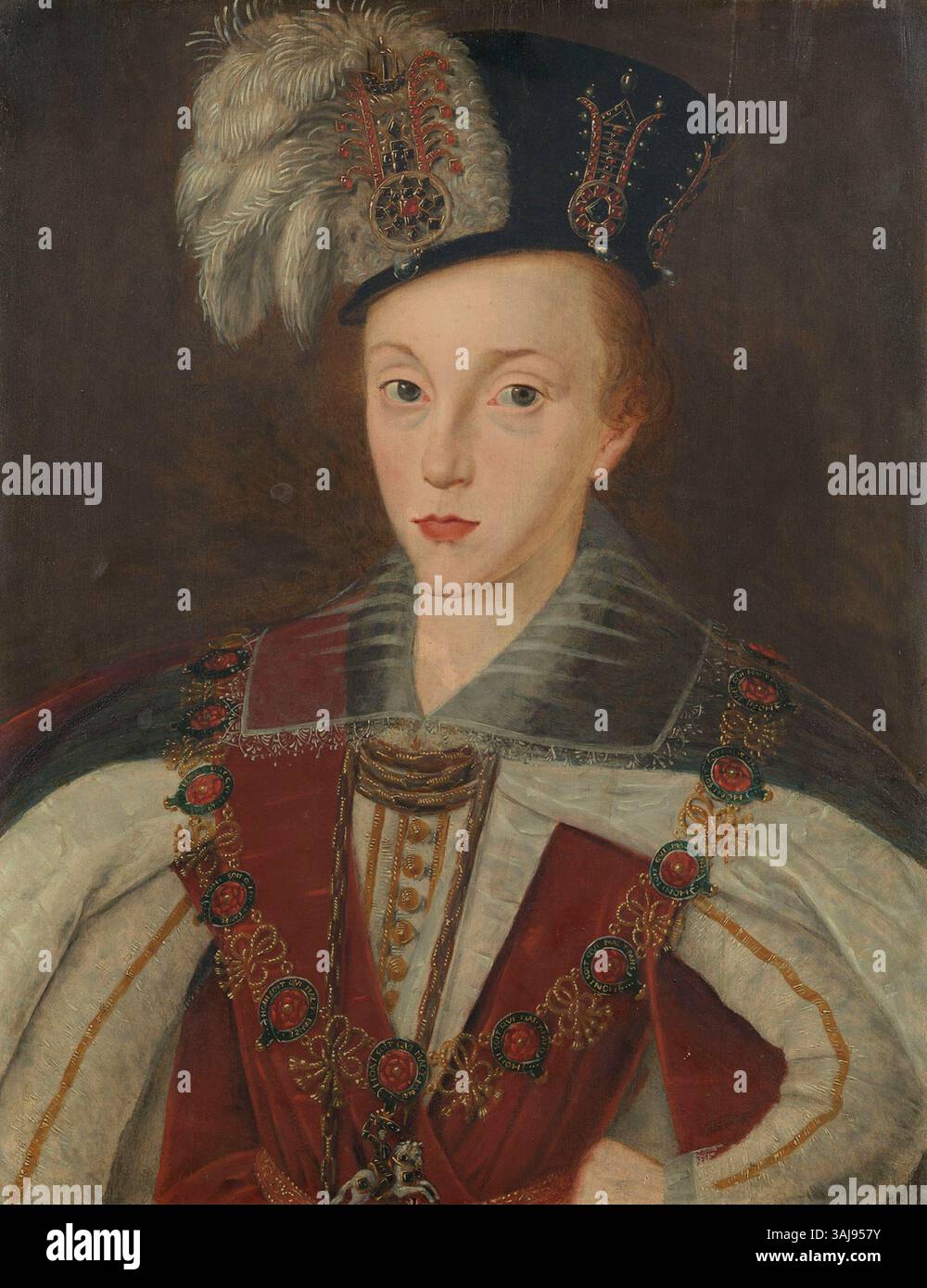 This oil on panel portrait, created between 1603 and 1606, depicts ...