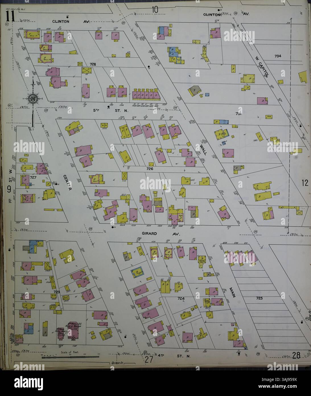 A 1911 Sanborn Fire Insurance map of Salt Lake City, Utah, focusing on ...
