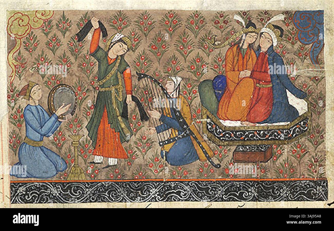 A 19th-century miniature painting from manuscript Ms M.500, depicting ...