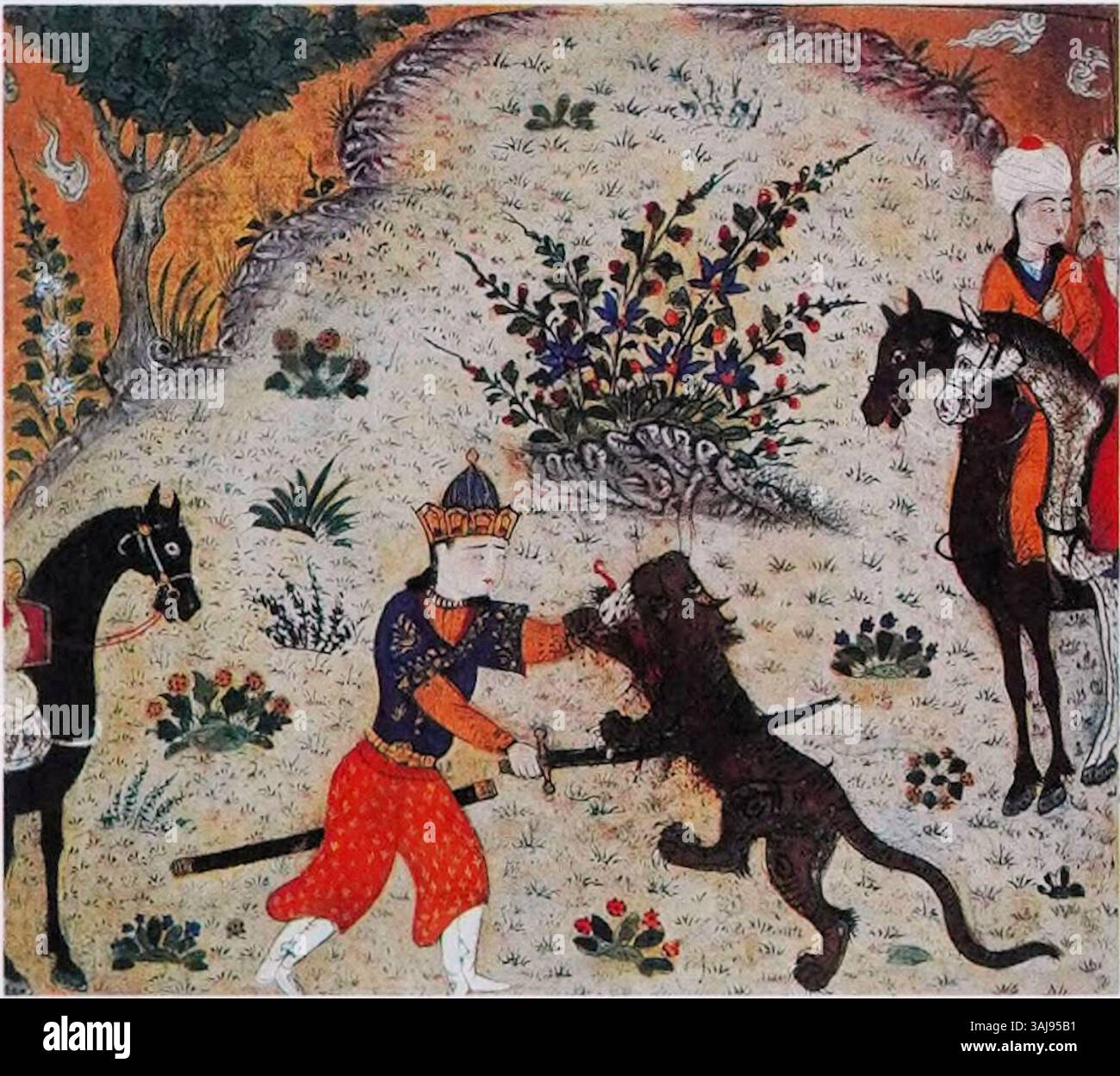 This artwork from the 'Mihr and Mushtari' manuscript portrays Mihr ...