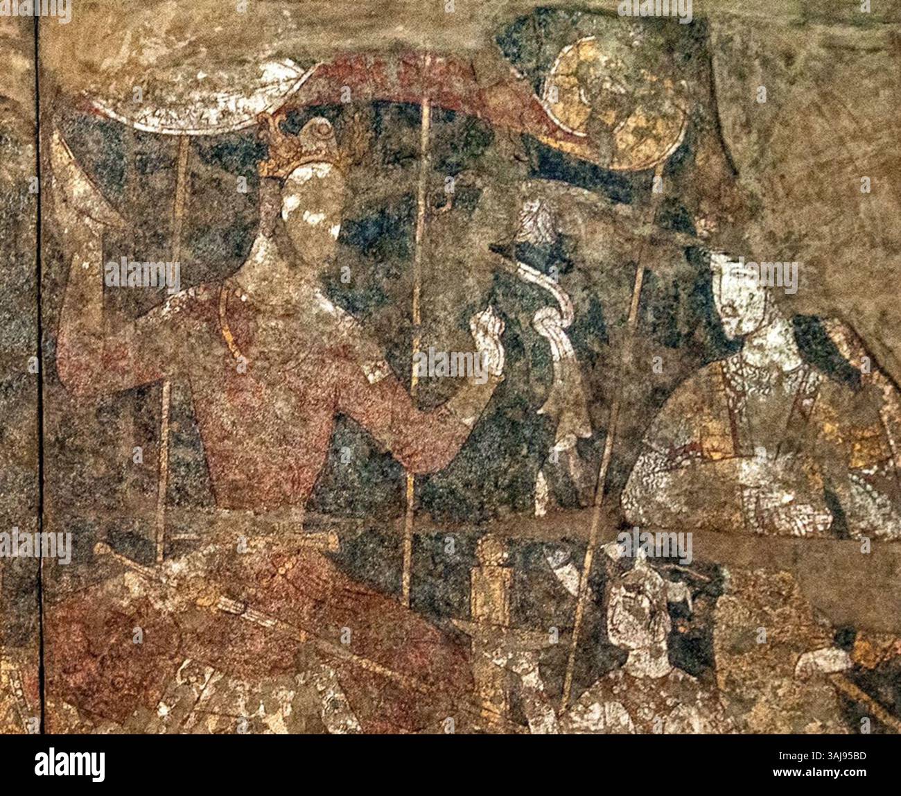 The Panjikent murals, dating from the 6th to 7th centuries CE, are a ...