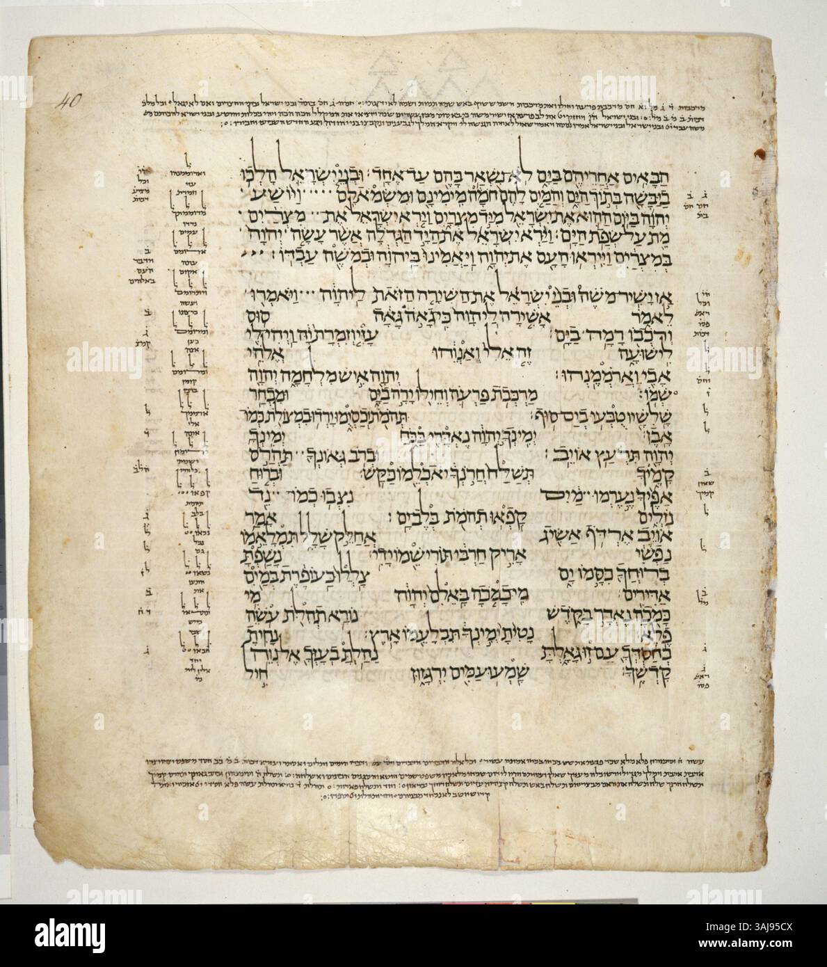 Folio 040a of the Leningrad Codex, from between 1008 and 1011, shows ...