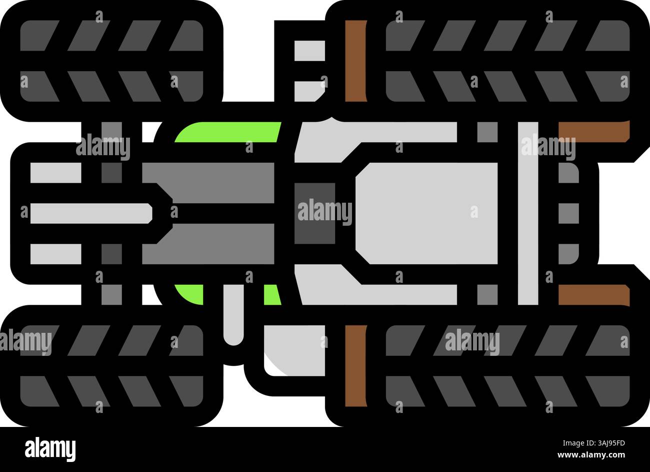 cultivation tractor below color icon vector illustration Stock Vector ...