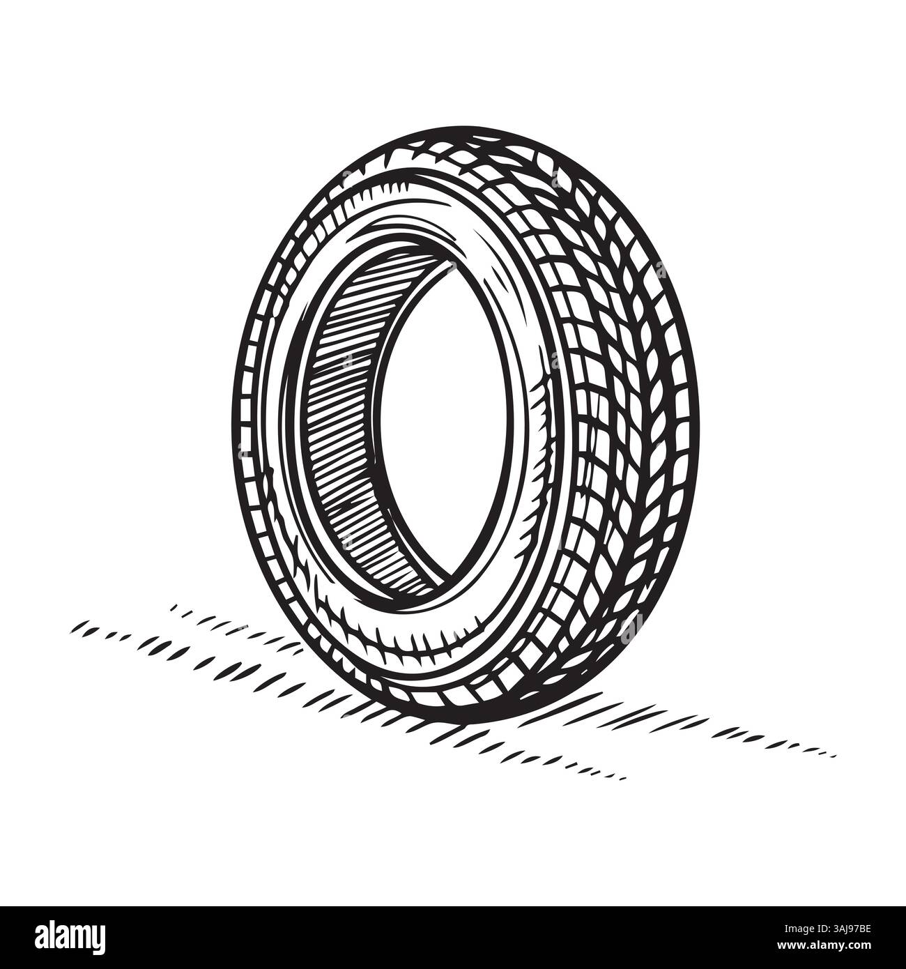 A tire is drawn in black and white Stock Vector Image & Art - Alamy