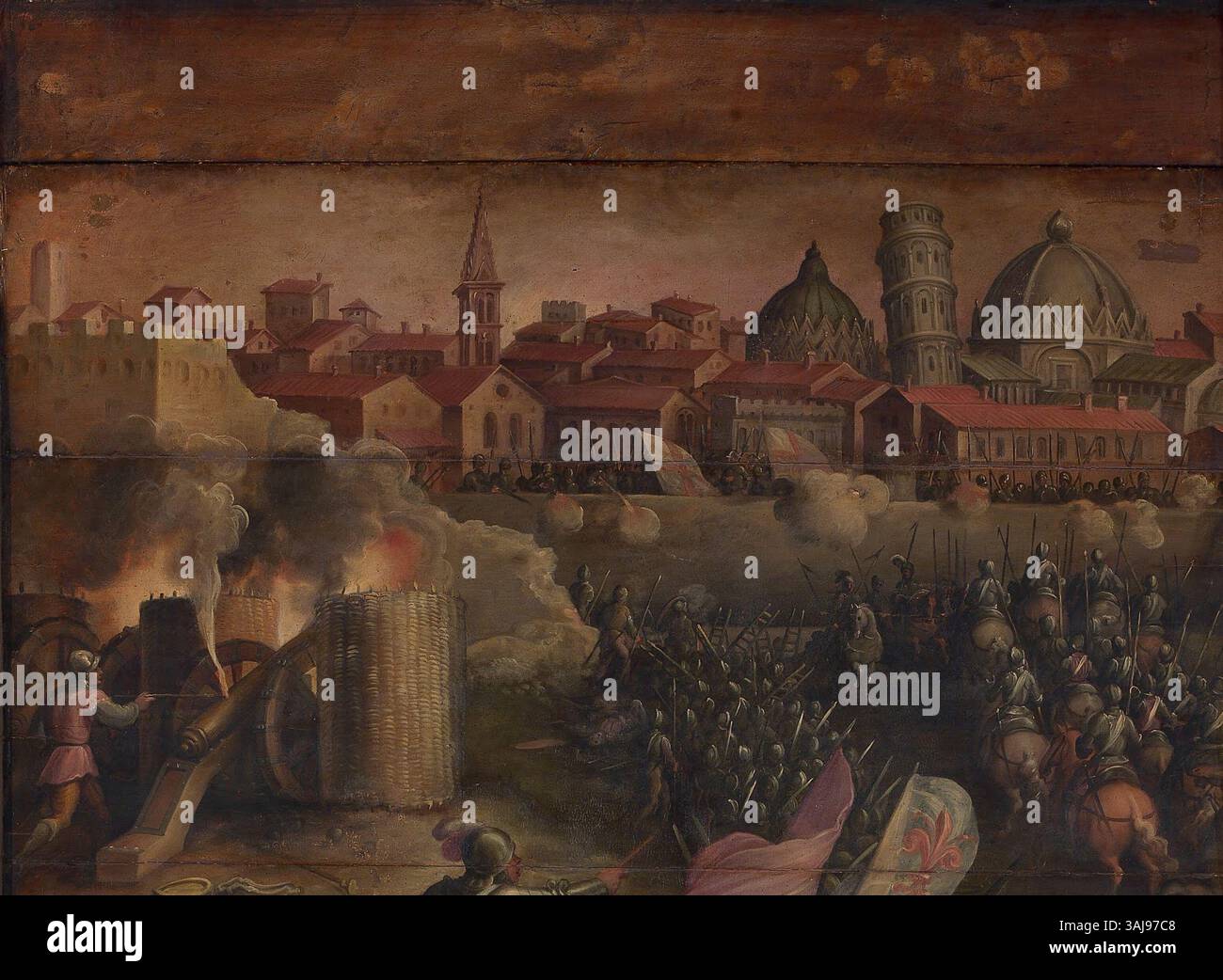 Giorgio Vasari's painting 'Battle of Barbagianni' depicts a battle ...