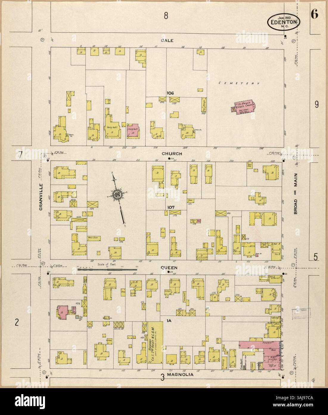 This Sanborn Fire Insurance map, dated January 1910, from Edenton ...