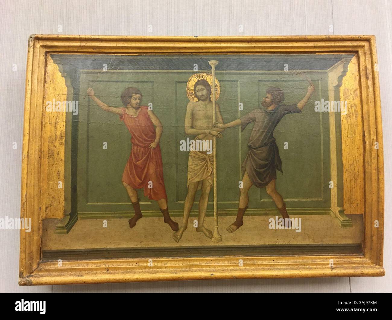 The Flagellation of Christ by Ugolino di Nerio (1280–1330) is part of the Santa Croce Altarpiece ...