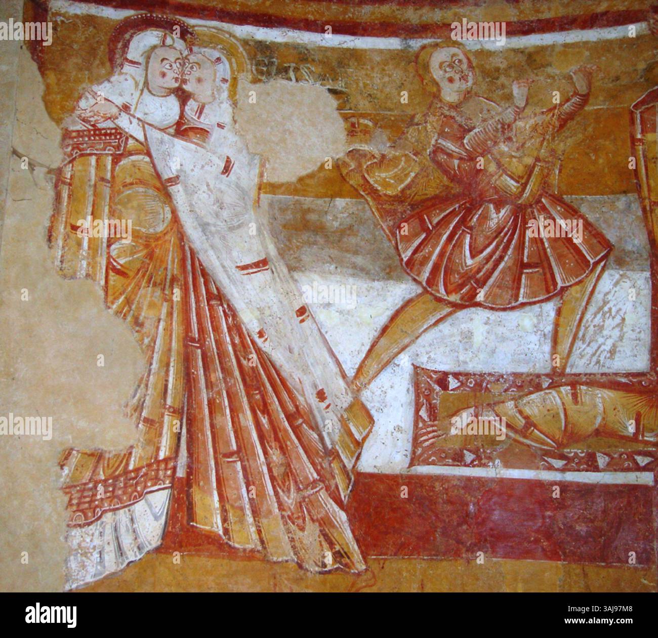 The fresco, 'The Visitation: Elizabeth Greets Mary', painted between ...