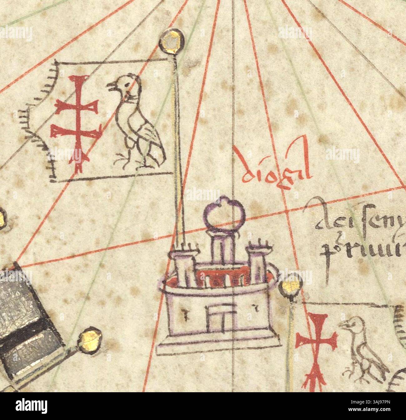 This 1375 map by Cresques Abraham, part of the Catalan Atlas, features ...