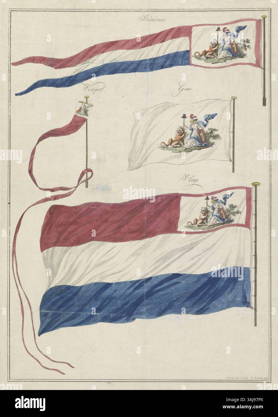 This 1796 illustration by Hendrik Roosing features four variants of the ...