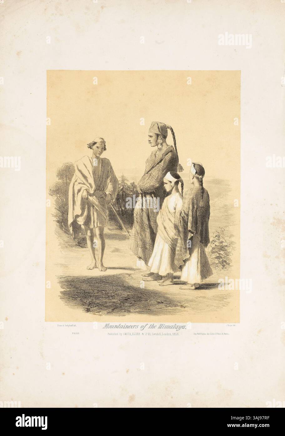 This lithograph by Jean-Baptiste Jules Trayer, dated 1858, depicts ...