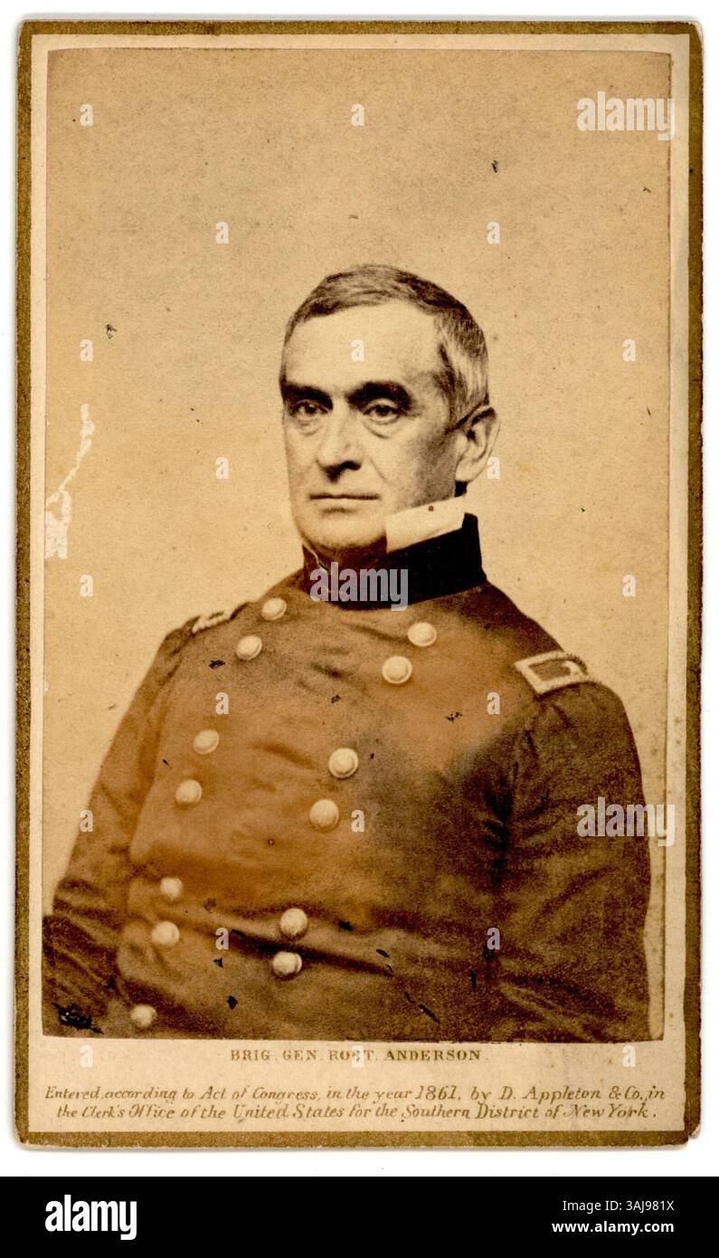 This photograph of Brigadier General Robert Anderson was taken in 1861 ...