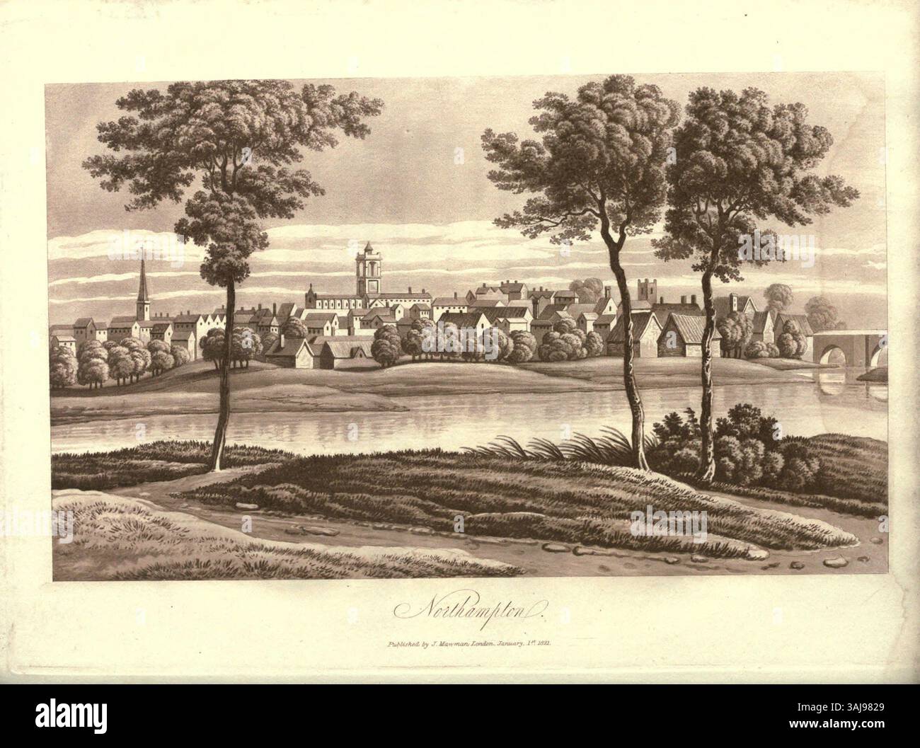 This print from *Travels of Cosmo the Third* depicts the town of ...