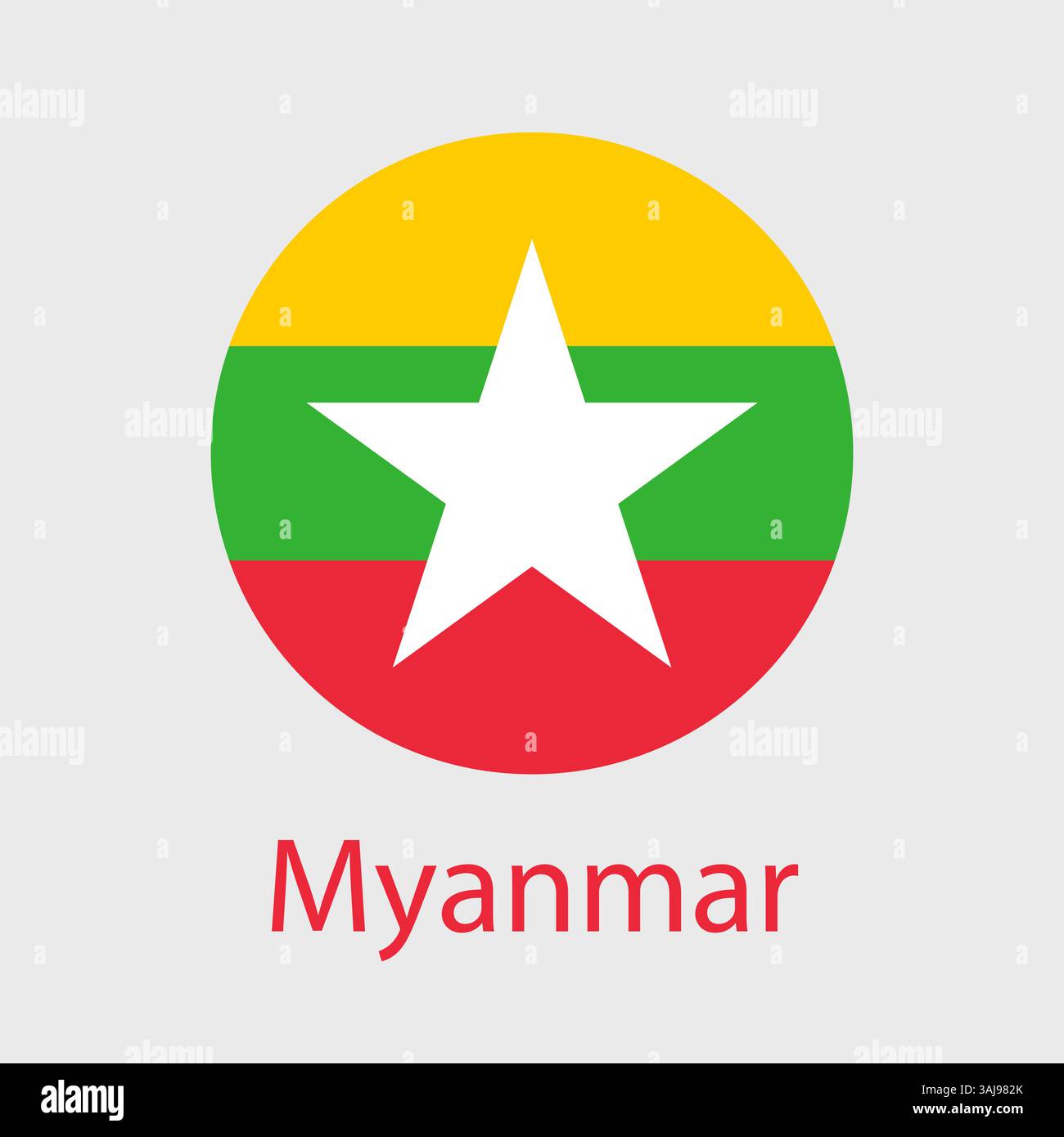 Myanmar Flag icon. Official vector Burma flag isolated on white background Stock Vector Image ...