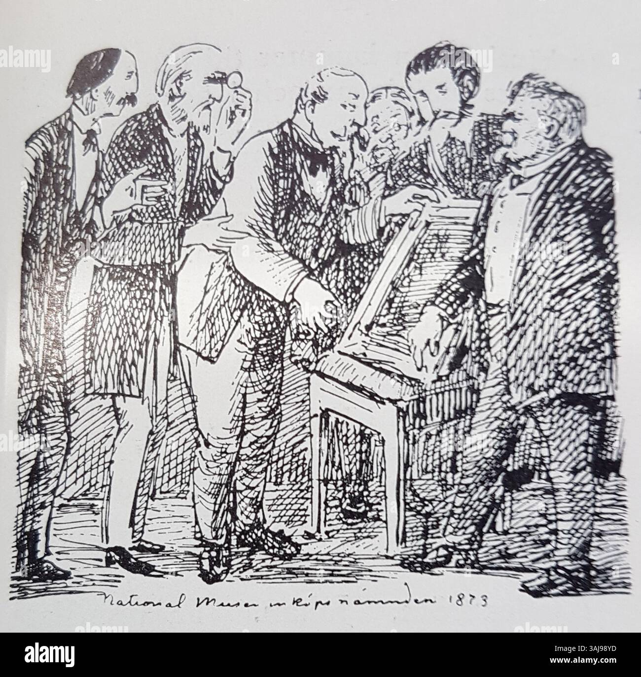 Ink drawing by Fritz von Dardel from 1873 depicting the National Museum ...