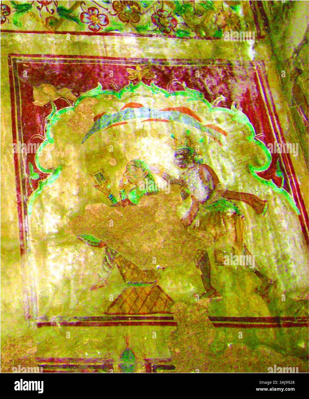This artwork at the Hanuman Temple in Katas Raj depicts Krishna ...