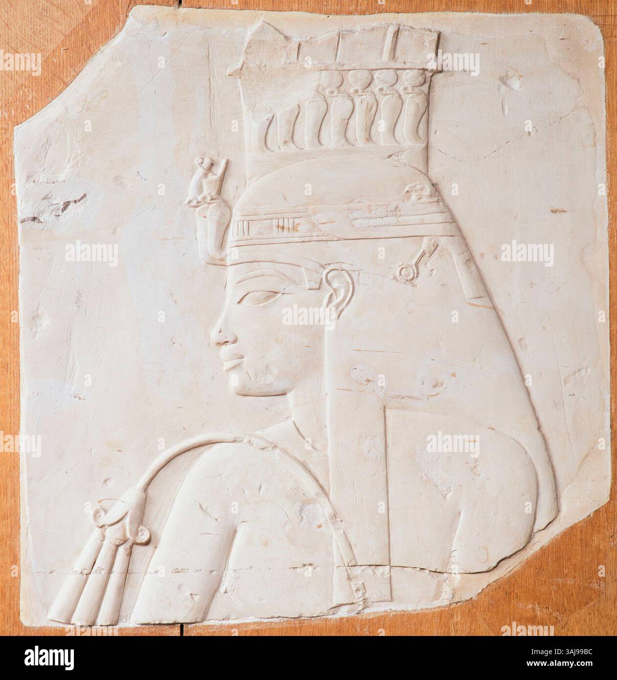 Bas relief sculpture depicting Queen Teje, wife of Amenhotep III from ...