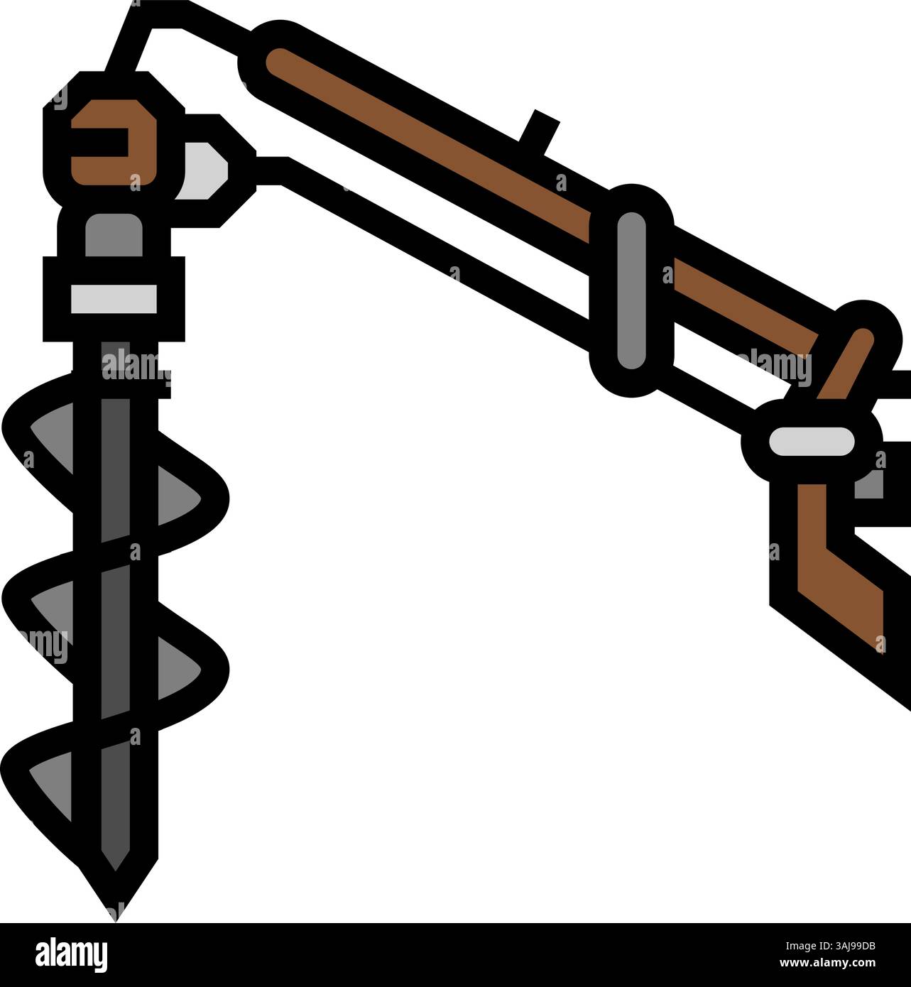 post hole digger tractor color icon vector illustration Stock Vector ...