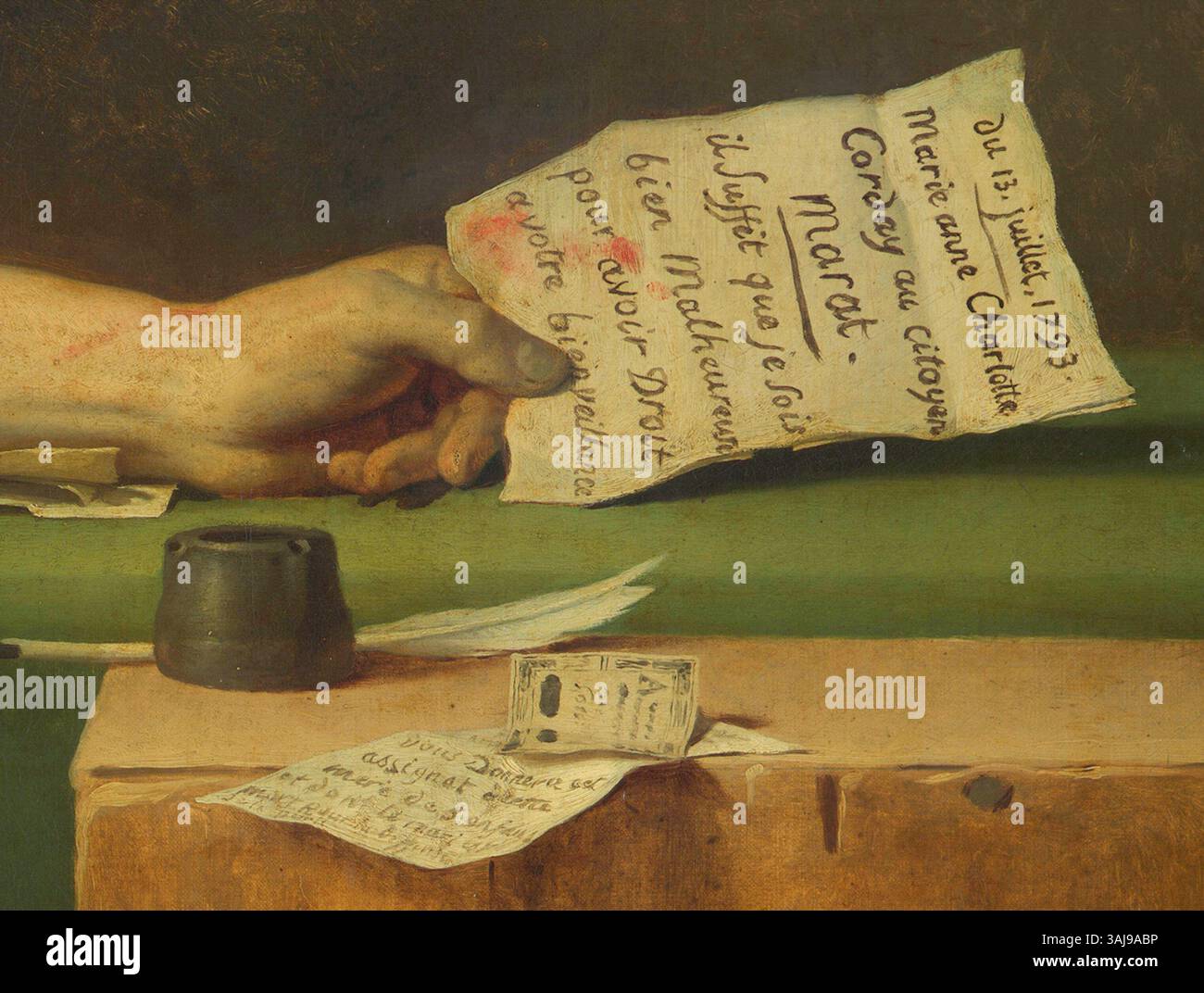 This cropped version of Jacques-Louis David’s famous painting depicts ...