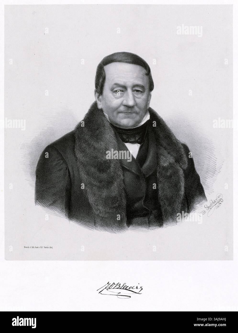 The 1854 lithograph of J.D. Blaase by Otto Speckter showcases a ...