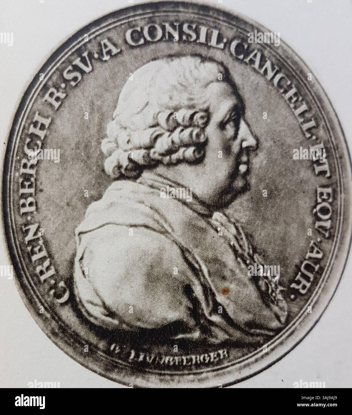A medal depicting Carl Reinhold Berch, created by Gustaf Ljungberger ...