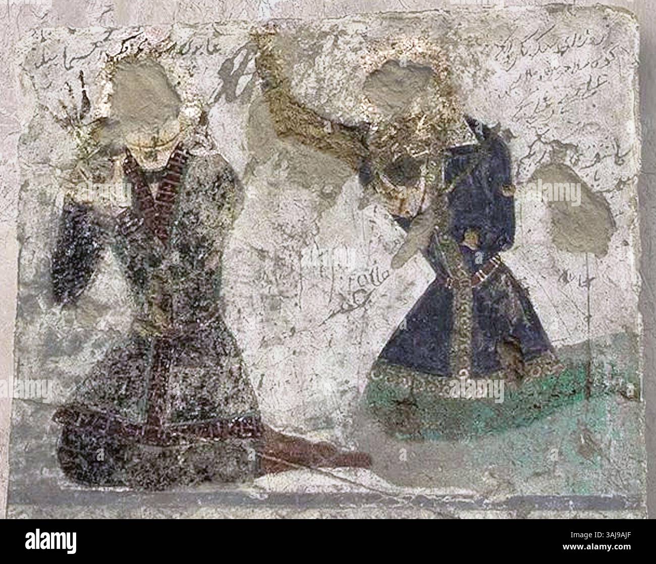 A 6th-7th century drawing from the Kizil caves, depicting devotees in ...