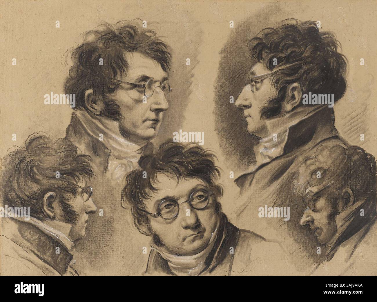 Study sheet with 5 self portraits hi-res stock photography and images ...