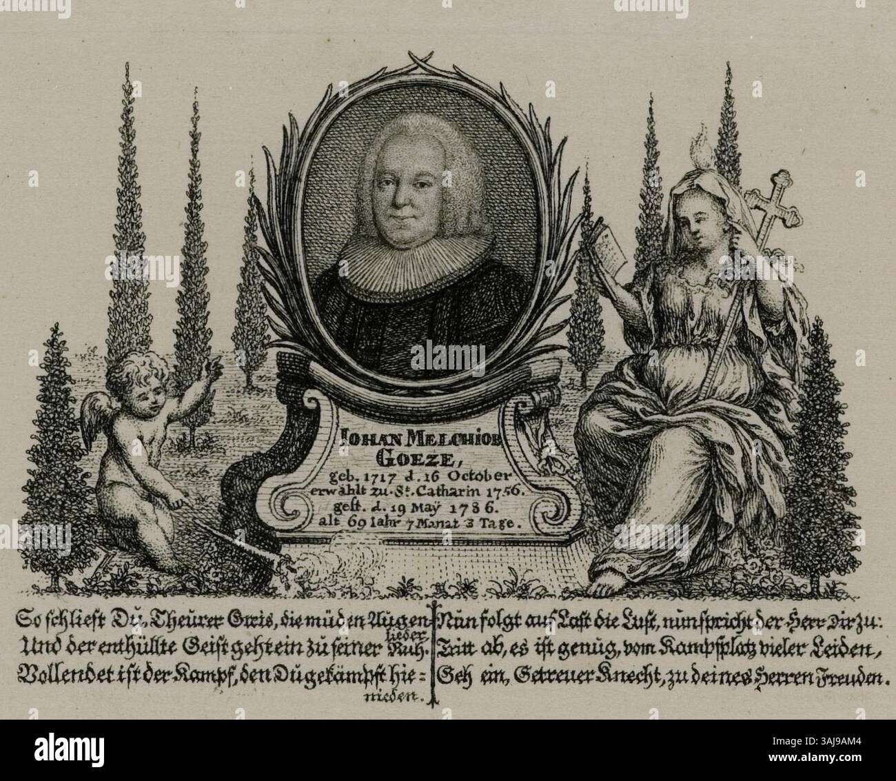 Portrait of Johann Melchior Goeze, housed in the Hamburg State and ...