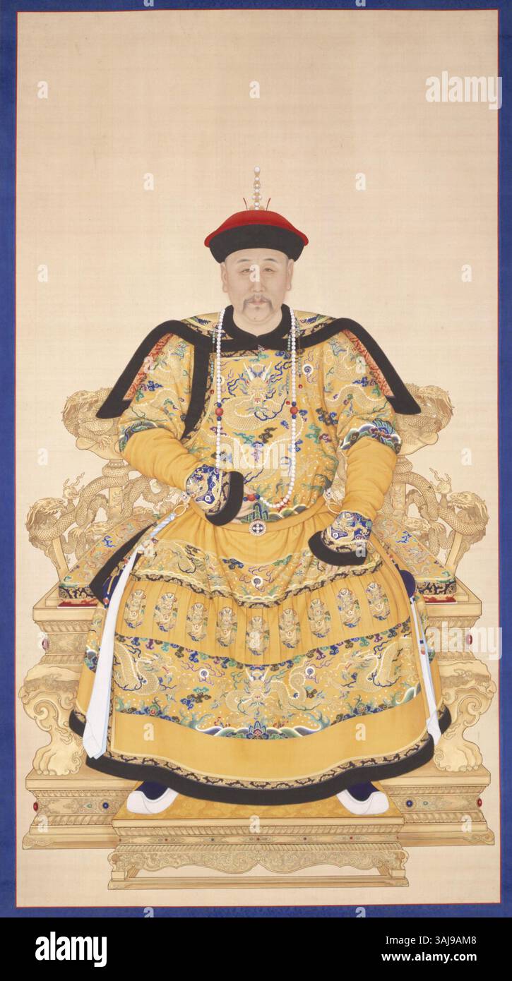 This 18th-century Chinese painting depicts the Yongzheng Emperor, a ...