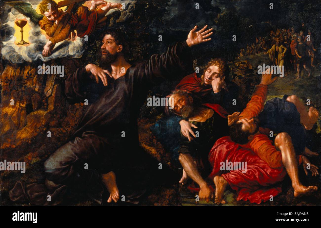 Jan Sanders van Hemessen's 1554 painting 'Christ at the Mount of Olives ...