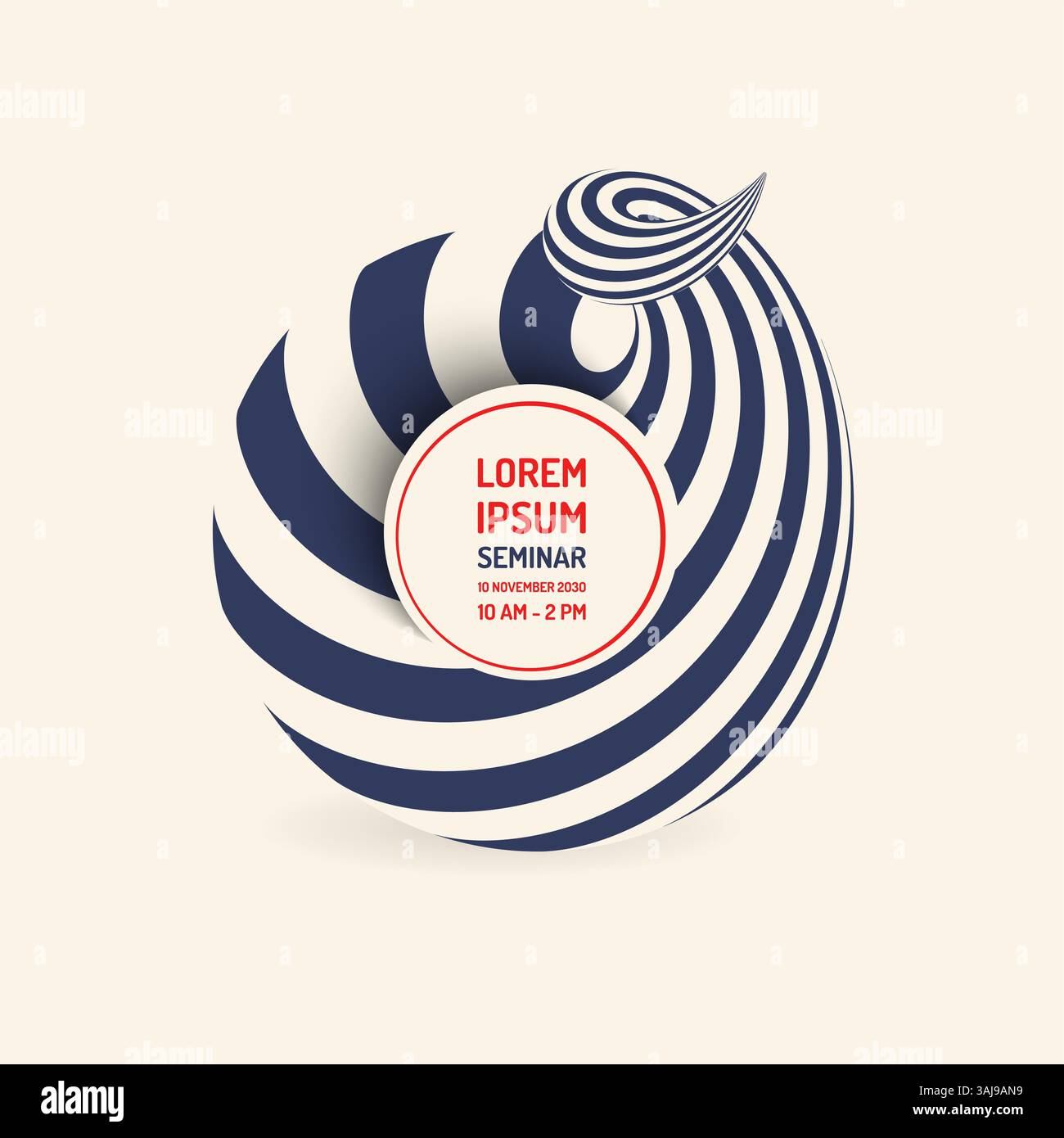 Abstract striped design element. Spiral, rotation and swirling movement ...