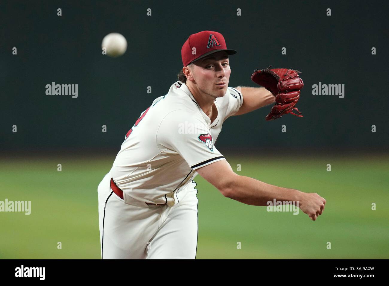 Arizona Diamondbacks starting pitcher Brandon Pfaadt warms up during ...