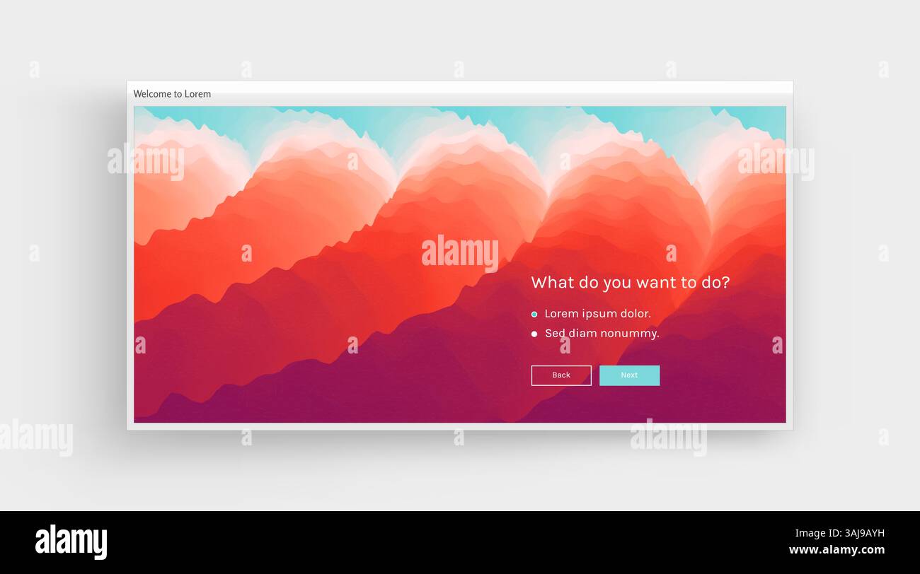 Website or mobile app landing page. Abstract background with dynamic ...