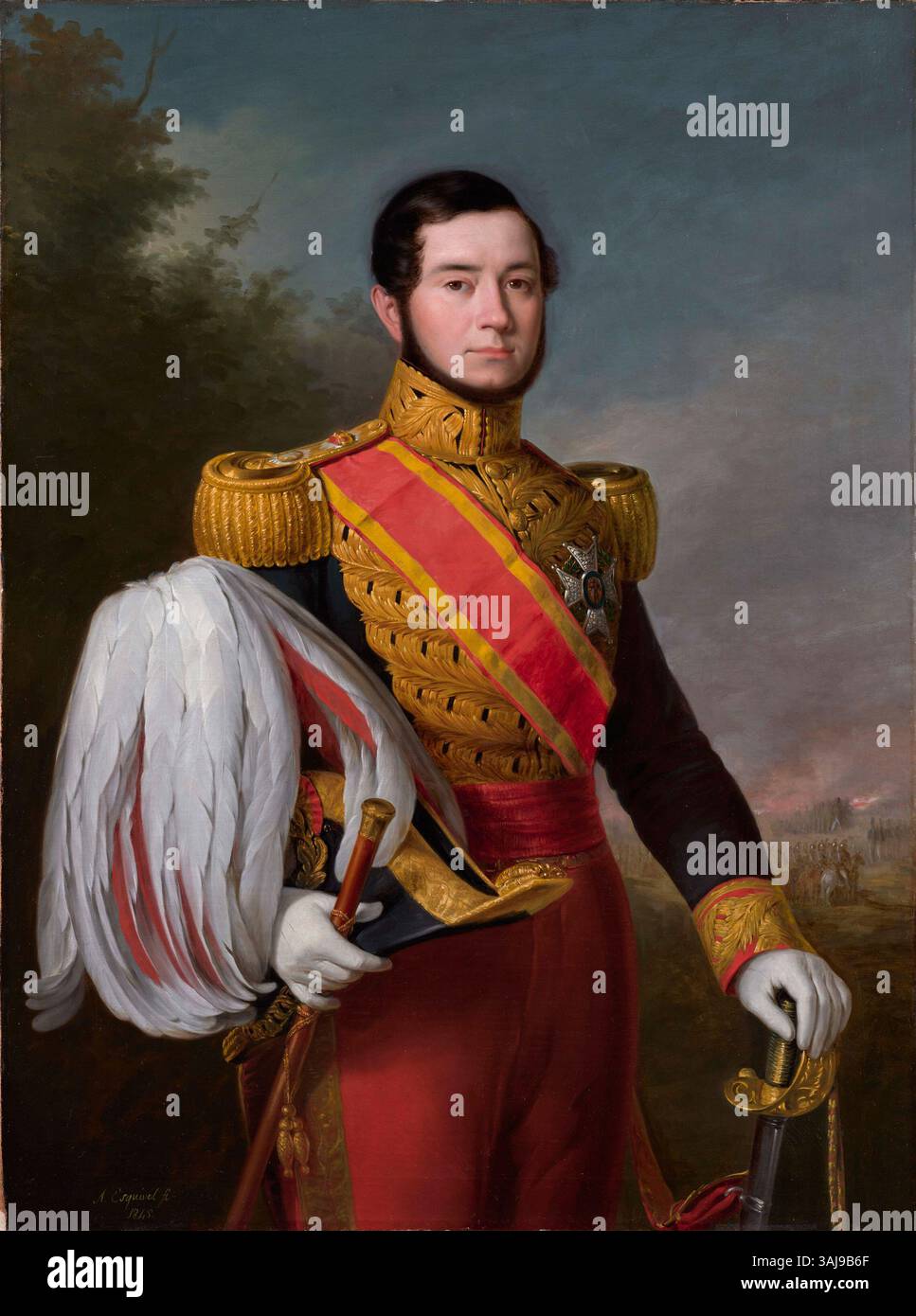 Antonio María Esquivel's 1849 portrait 'El General Prim' is an oil on ...