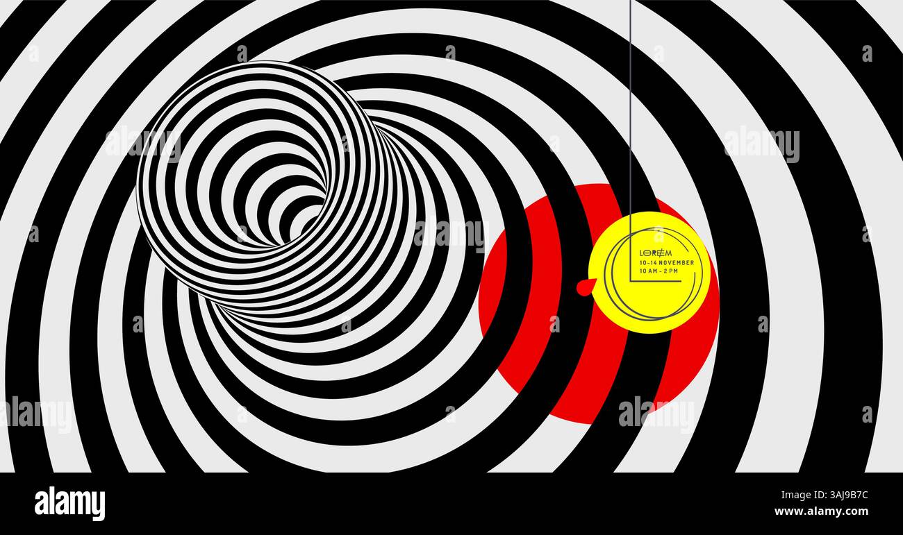 Pattern with optical illusion. Black and white design. Abstract striped ...