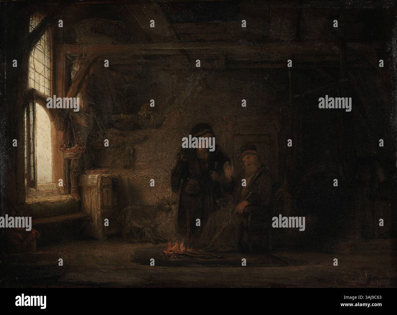 'The Wife of Tobias with a Goat' (1645) by Rembrandt depicts Tobias ...