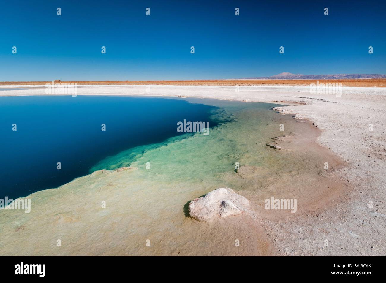 mineral deposits around the edges of scenic Sejar Lagoon, and the ...